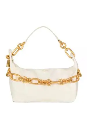 Balmain Medium Leather Shoulder Bag - White