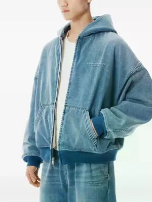 Alexander Wang Hooded Zip-up Denim Jacket