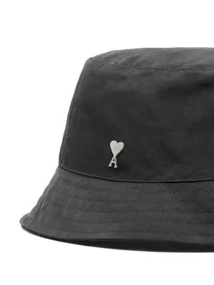 AMI Paris De Coeur-logo Bucket Hat - Grey