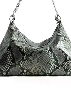 Zadig&Voltaire Jim Wild Python-effect Shoulder Bag - Grey
