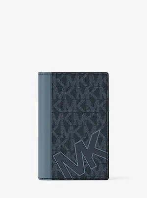 Michael Kors Cooper Signature Logo Folding Card Case - Blue
