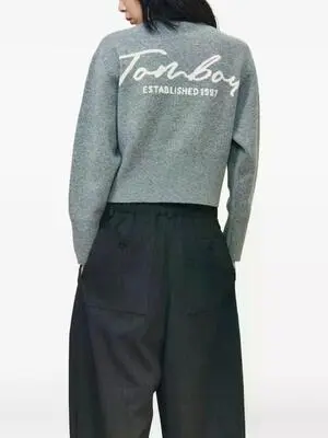 STUDIO TOMBOY Zip-front Polo-neck Cardigan - Grey