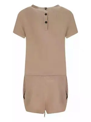 Attico Button-fastening Drawstring Jumpsuit - Neutrals