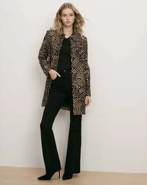 Veronica Beard Shelley Leopard Print Calf Hair Coat