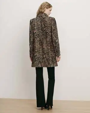 Veronica Beard Shelley Leopard Print Calf Hair Coat