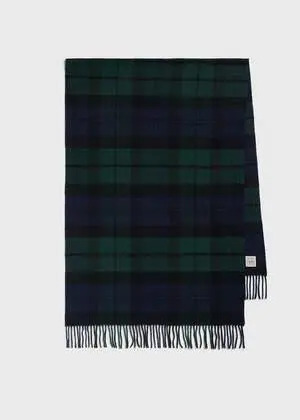 TOTEME Checked Cashmere Scarf Midnight/green - Midnight-green
