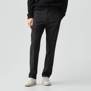 Theory Standard Drawstring Pant In Motion Wool - Black