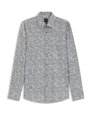 BOSS Hank Slim Fit Printed Button-front Shirt