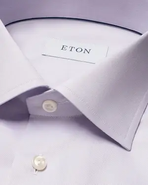 Eton Twill Slim Fit Button Down Shirt - Purple