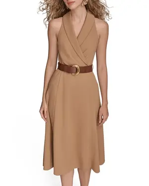 Donna Karan New York Sleeveless Belted Jacket Dress