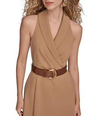 Donna Karan New York Sleeveless Belted Jacket Dress