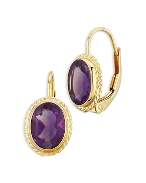 Bloomingdale'S Gemstone Oval Lever Back Earrings - Amethyst