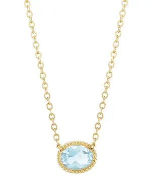 Bloomingdale'S Aquamarine Pendant Necklace In 14k Yellow - Gold