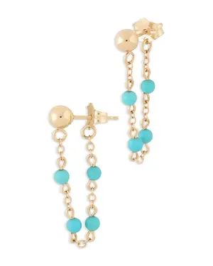 Bloomingdale'S 14k Yellow Turquoise Earrings - Gold
