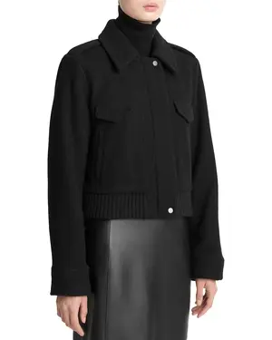 Vince Cropped Wool-blend Jacket