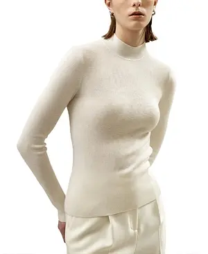 Lilysilk Cashmere Blend Knit Top - White