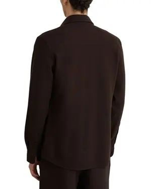 REISS Forsithe Textured Twin Pocket Overshirt - Brown