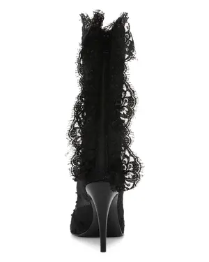 Alexander McQueen Lace Pointed Toe Boots