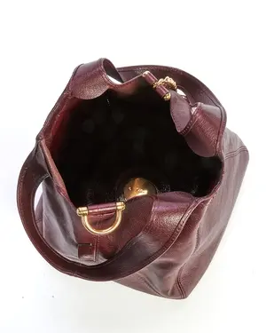 Chloé Balloon Leather Hobo Bag - Grenat