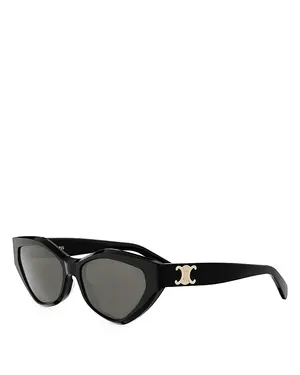 Celine Triomphe Cat Eye Sunglasses - Black/solid Smoke
