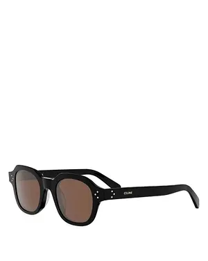 Celine 3 Dots Square Sunglasses, 48mm - Black/brown