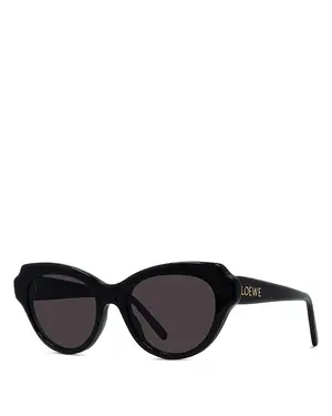 Loewe Slim Geometric Sunglasses - Black/solid Smoke