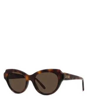 Loewe Slim Geometric Sunglasses - Havana/solid Brown