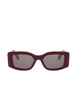 Celine Maxi Triomphe Rectangle Sunglasses - Dark Red/solid Smoke