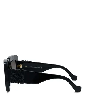Loewe Anagram Rectangular Sunglasses - Black/gradient Smoke