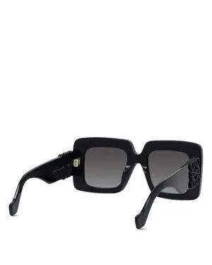 Loewe Anagram Rectangular Sunglasses - Black/gradient Smoke