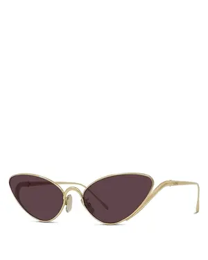 Loewe Signature Cat Eye Sunglasses - Gold/solid Bordeaux