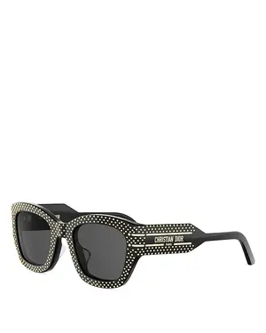 Dior Signature S16i Square Sunglasses - Black/solid Smoke