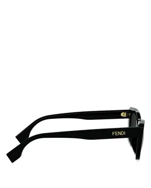 Fendi Lettering Geometric Sunglasses, 53mm