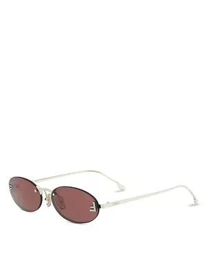 Fendi First Crystal Oval Sunglasses, 54mm - Light Gold/solid Rust