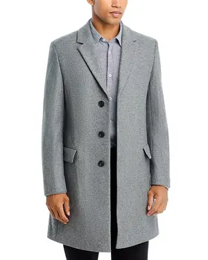 Hugo Migor Wool & Cashmere Extra Slim Fit Topcoat - Light Grey