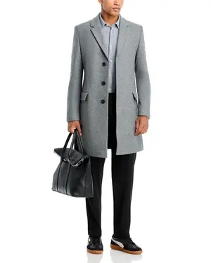 Hugo Migor Wool & Cashmere Extra Slim Fit Topcoat - Light Grey