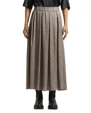 Peserico Long Plaid Skirt