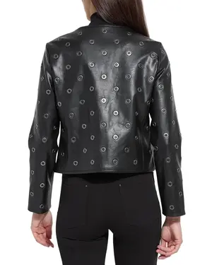 Lyssé Geneva Grommet Faux Leather Jacket