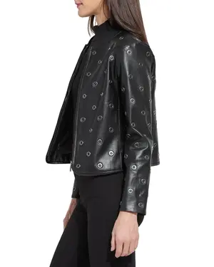 Lyssé Geneva Grommet Faux Leather Jacket