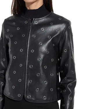 Lyssé Geneva Grommet Faux Leather Jacket