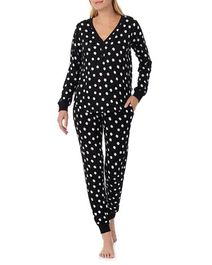 Kate Spade New York Henley Pajama Set - Sea Spray Dots Black