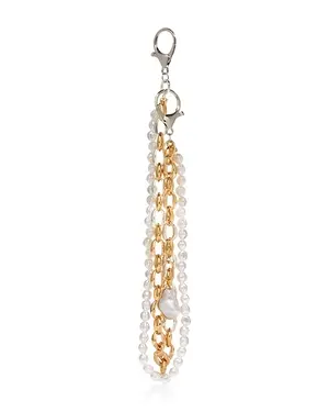 Aqua Imitation Pearl Bag Charm - Multi