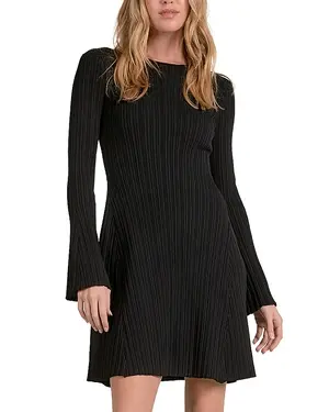 Elan Ribbed Knit Mini Dress - Black