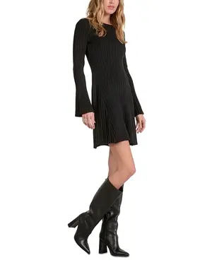 Elan Ribbed Knit Mini Dress - Black