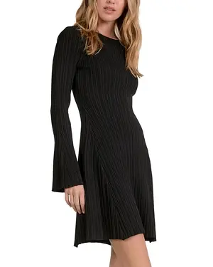 Elan Ribbed Knit Mini Dress - Black