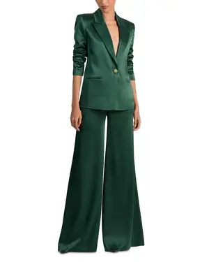 Alice + Olivia Silas Single Breasted Blazer - Green Mystique