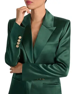 Alice + Olivia Silas Single Breasted Blazer - Green Mystique