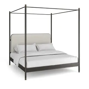 CARACOLE Campaign Bed With Canopy, King - Bronze