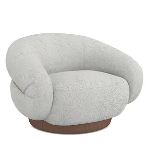 CARACOLE Smoosh Swivel Chair - White Shearling