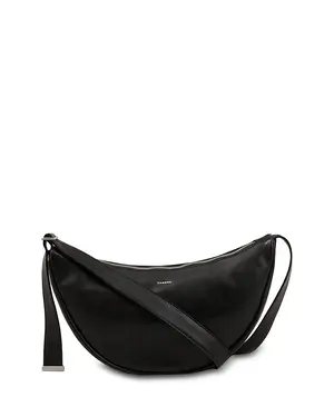Sandro Small Leather Hobo Bag - Black